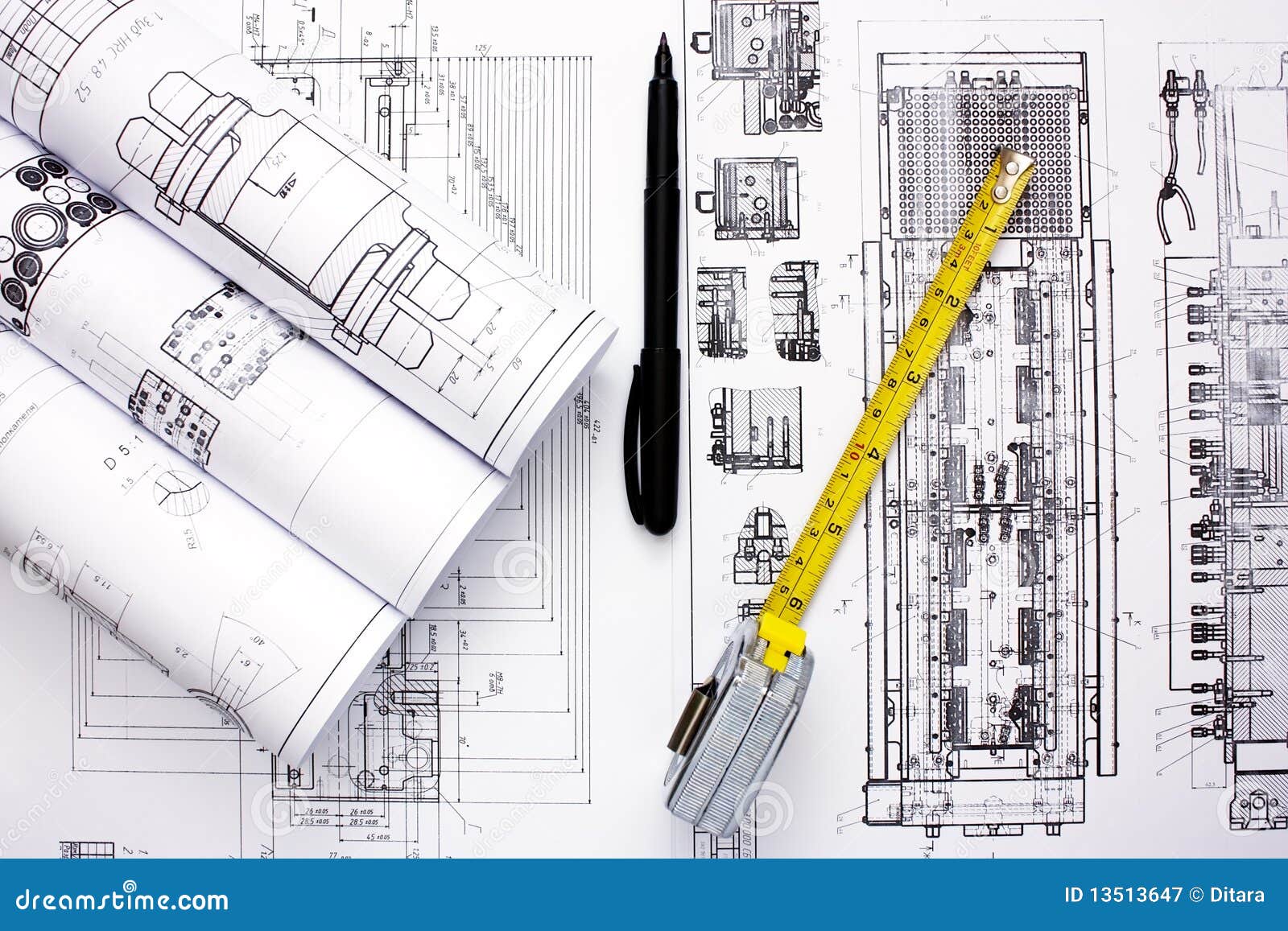 Working drawing design stock image. Image of document - 13513647