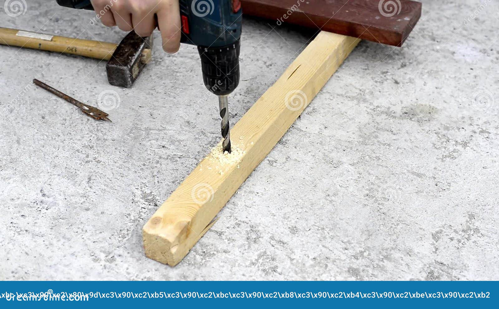 Working Drill Wood Hand Drill Quickly Stock Footage - Video of builder ...