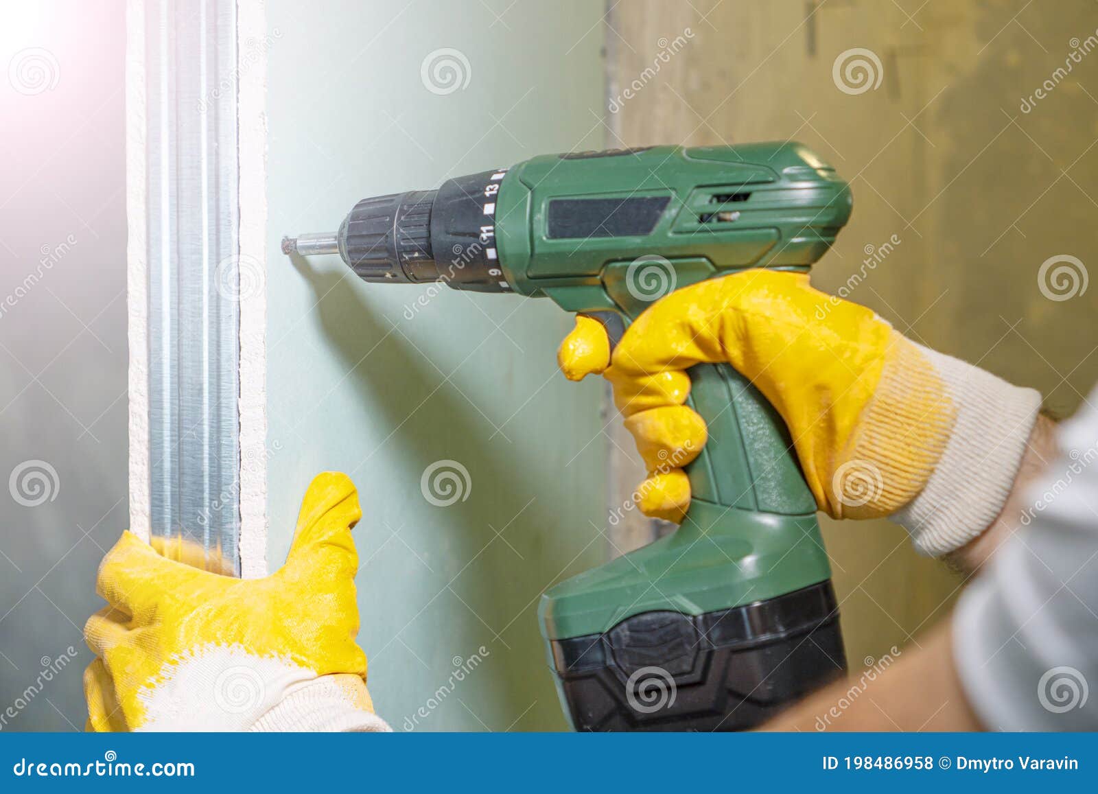 Working with Drywall Background Stock Photo - Image of wall, renovation ...