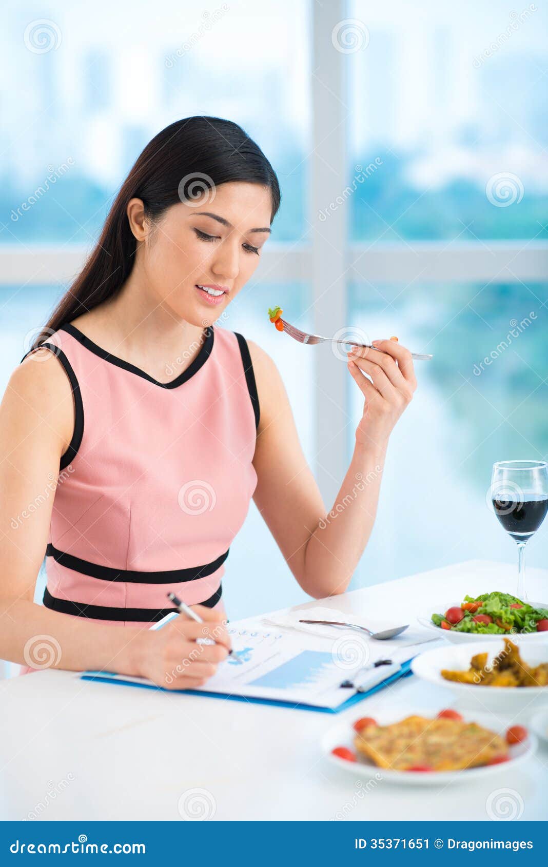 Working and eating stock image. Image of fork, office - 35371651