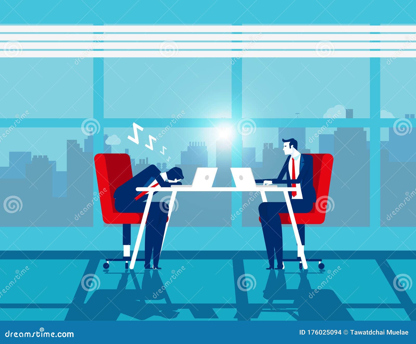 Working Efficiently. Office Workplace Concept, Person Competition Stock ...