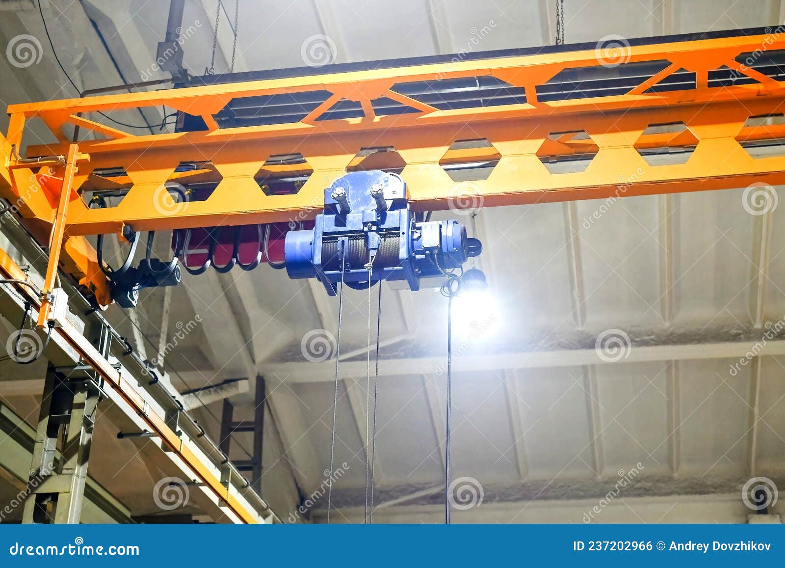 Working Electric Drive of an Overhead Crane in a Metalworking Workshop ...