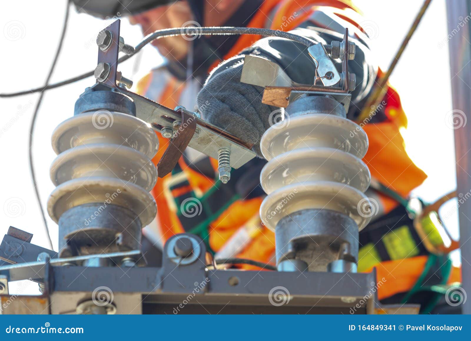 Working Electrician Working with Electrical Equipment Stock Image ...