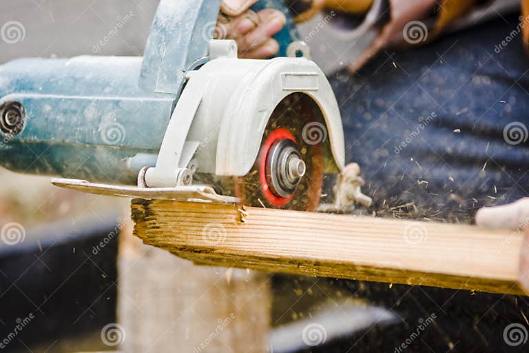 Working with Electronic Saw Stock Image - Image of board, machine: 11883573