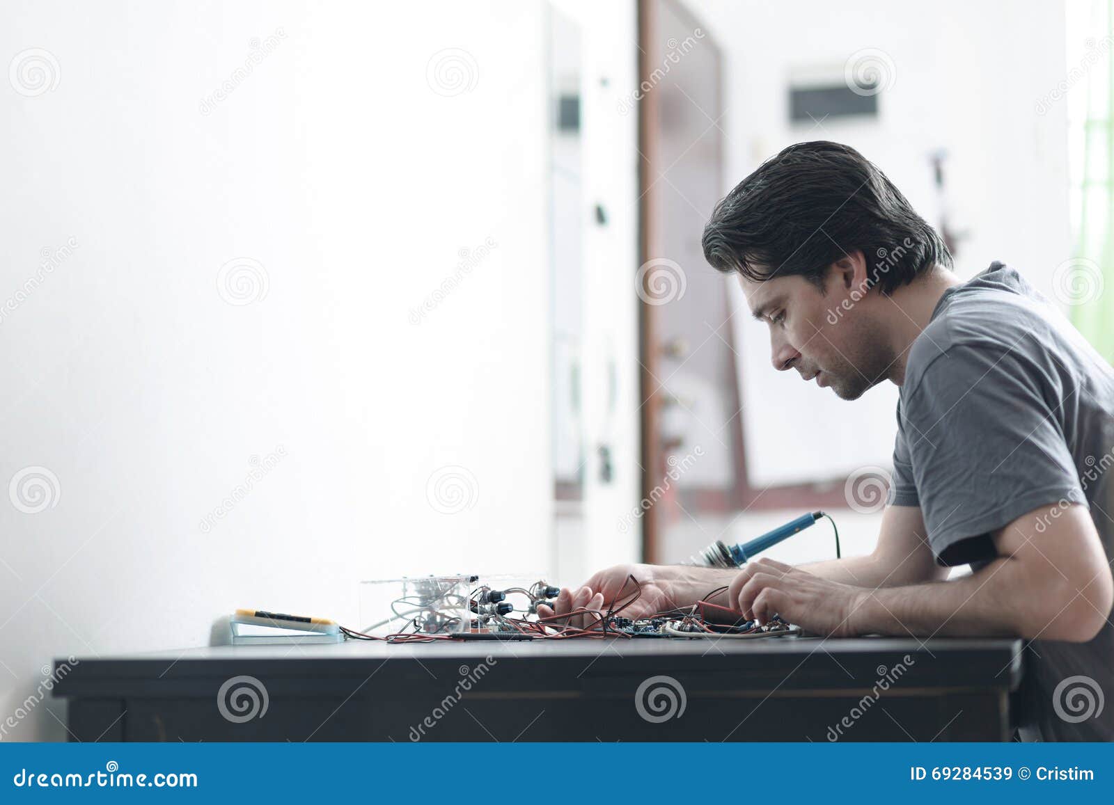 Working with Electronics Part Stock Image - Image of component ...