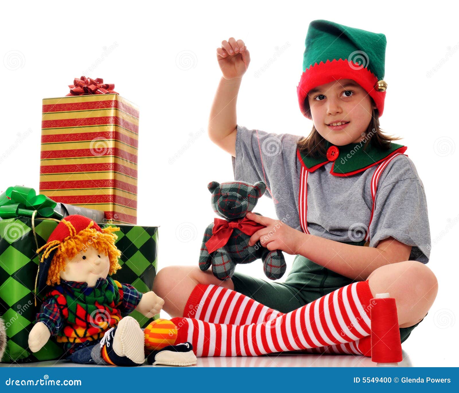 Working Elf stock photo. Image of thread, green, santa - 5549400