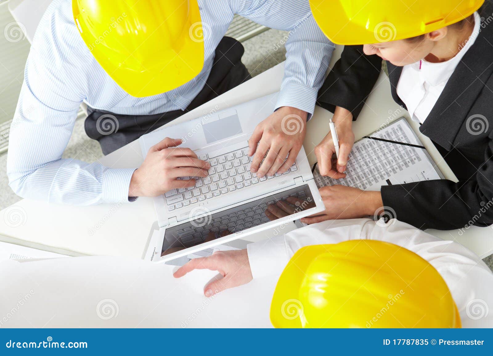 Working engineers stock image. Image of paper, associate - 17787835