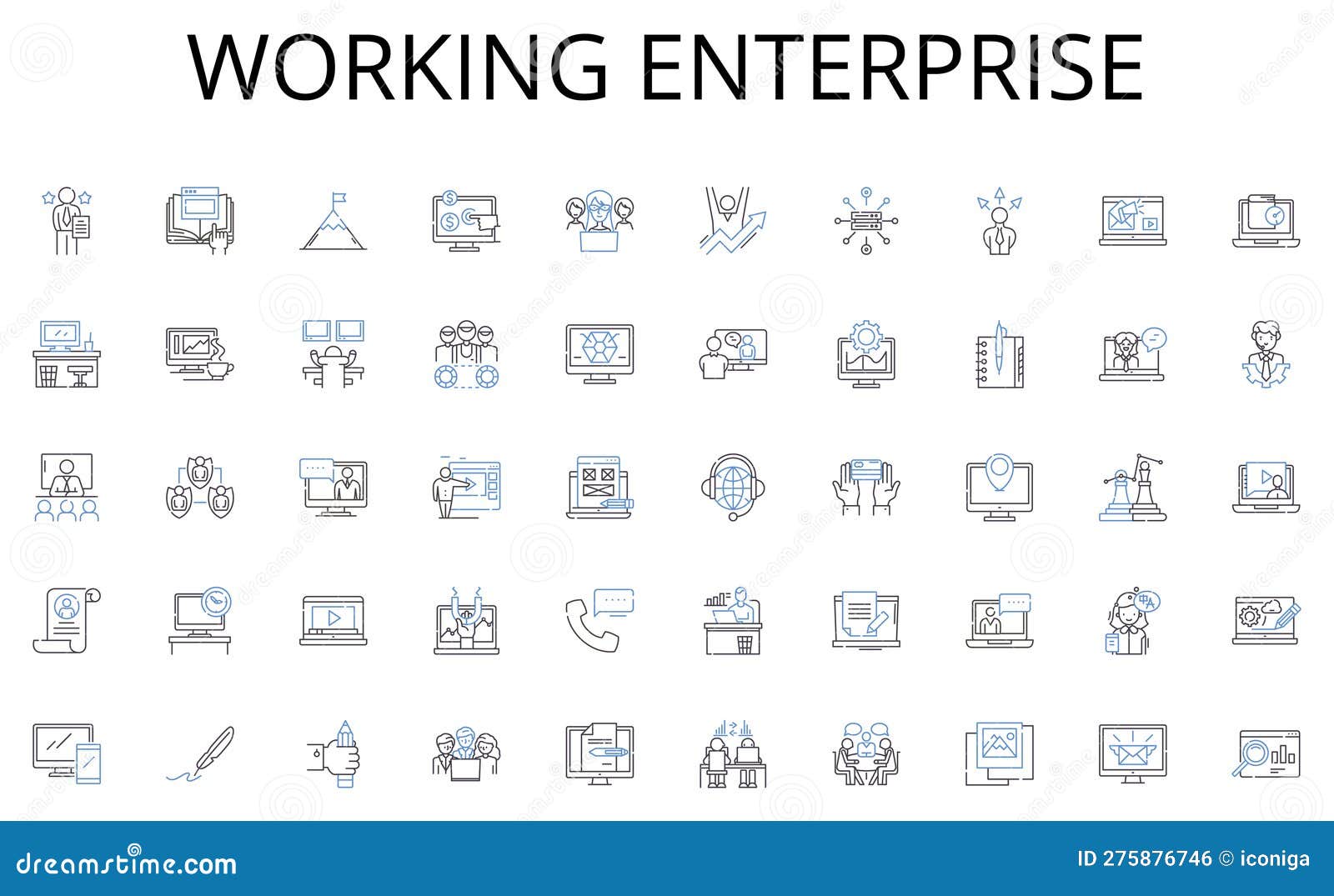 Working Enterprise Line Icons Collection. Hot, Warm, Cold, Chilly ...