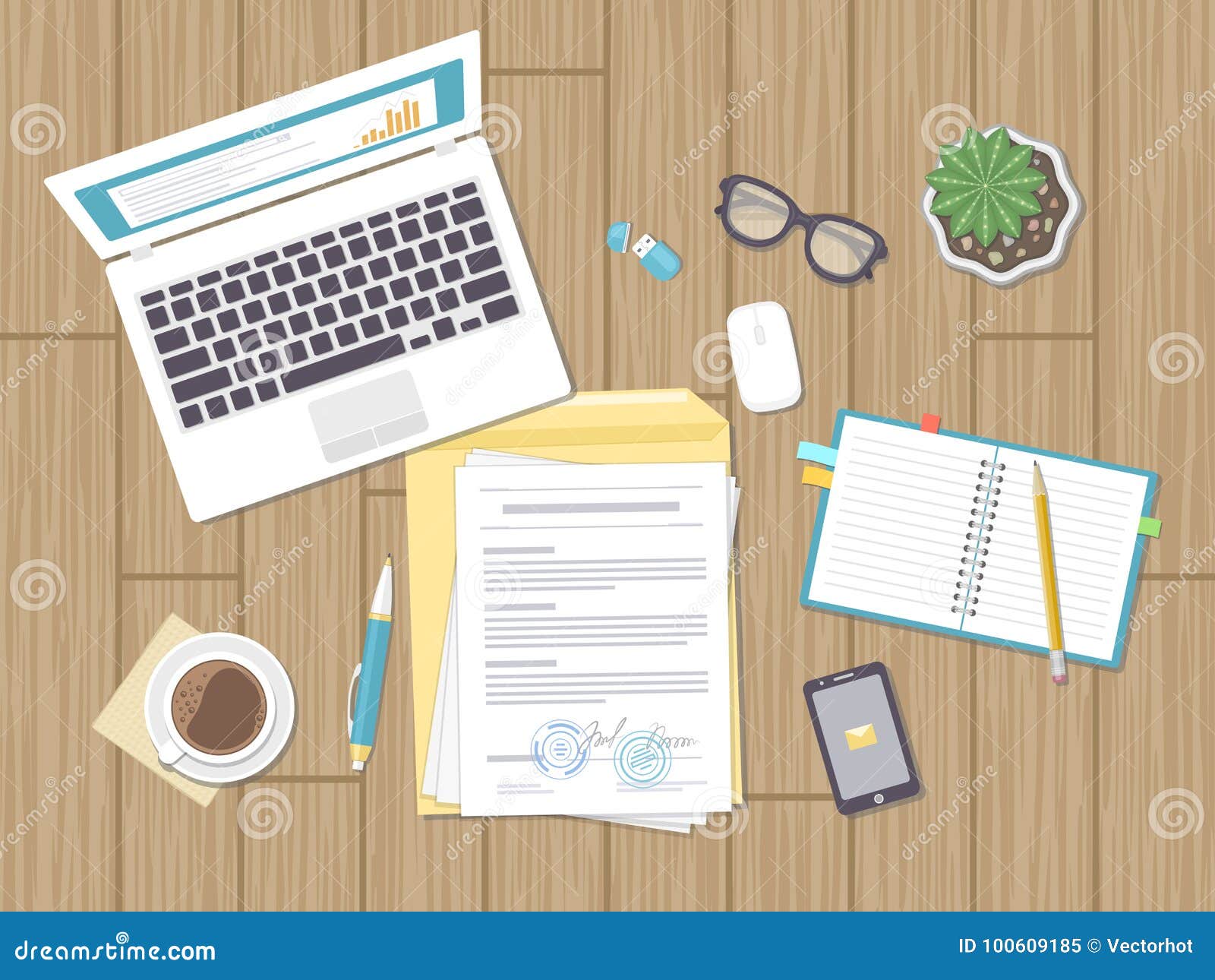 The Working Environment In The Office. Employees Work. In Minimalist ...