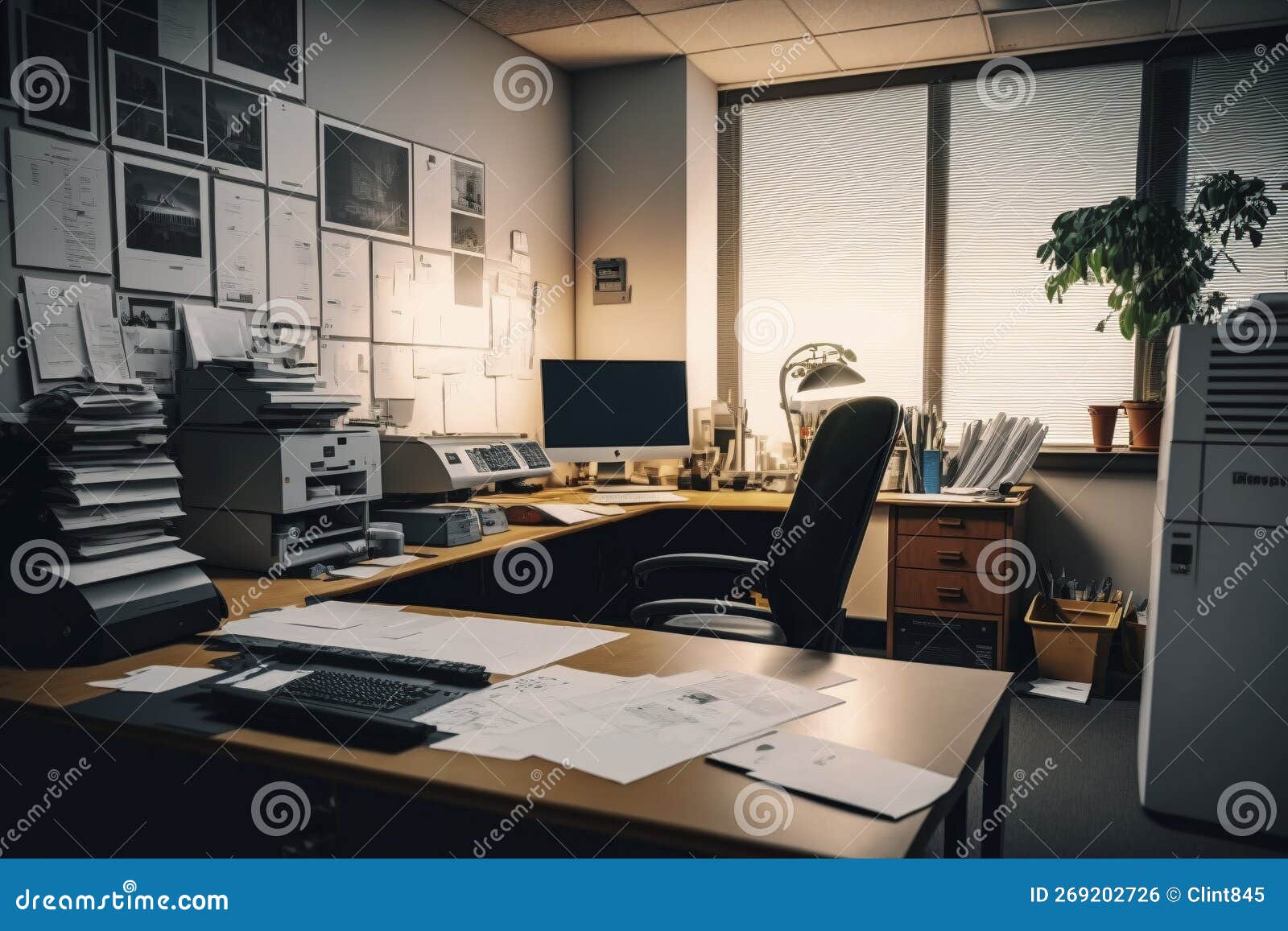 Working Environment Inside an Office Copy Room Stock Illustration ...