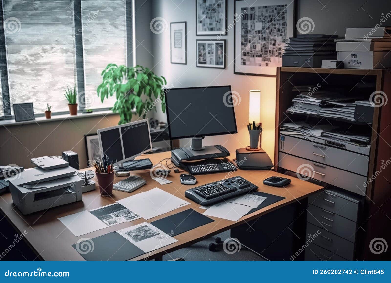 Working Environment Inside an Office Copy Room Stock Illustration ...