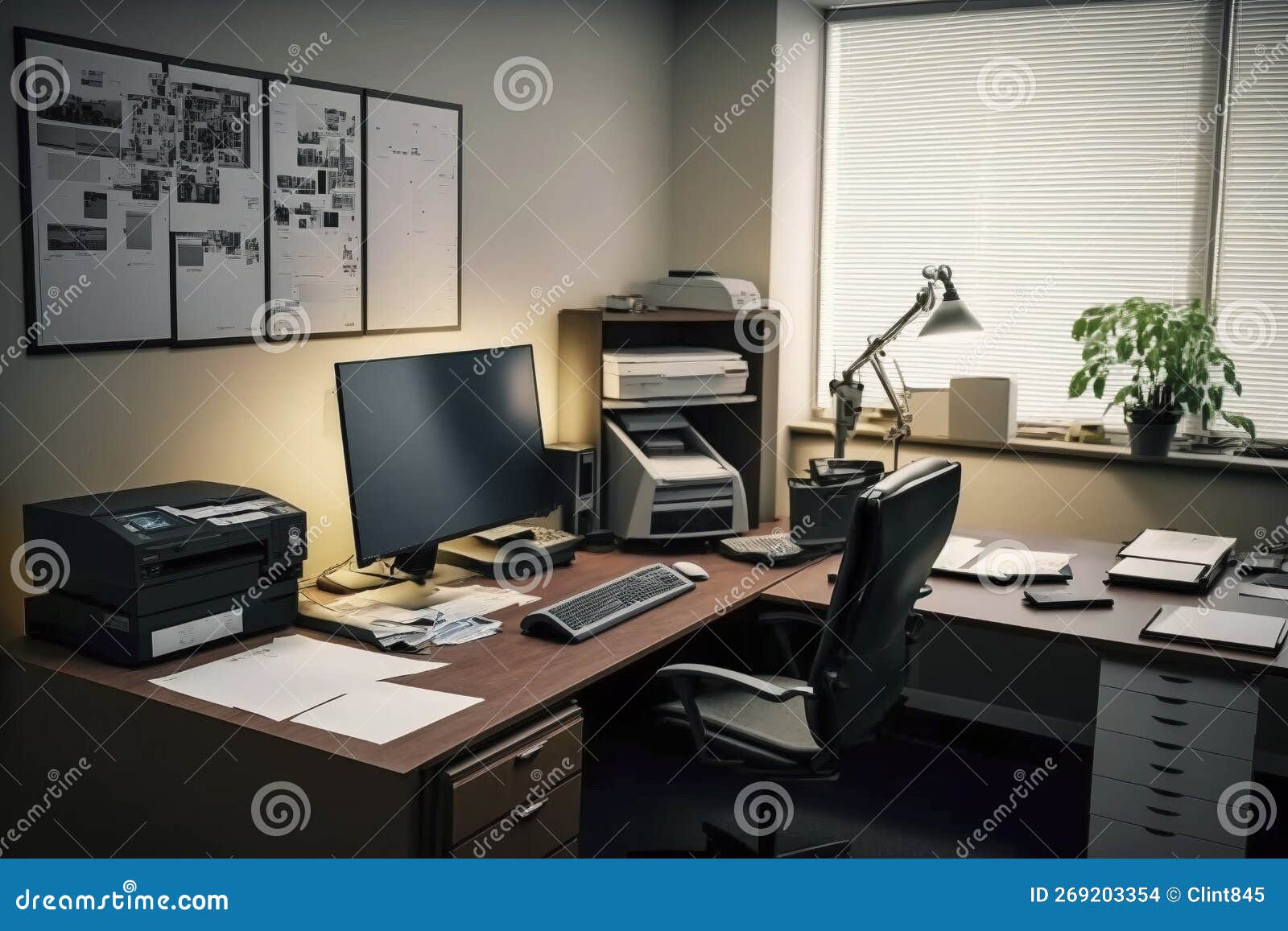 Working Environment Inside an Office Copy Room Stock Illustration ...