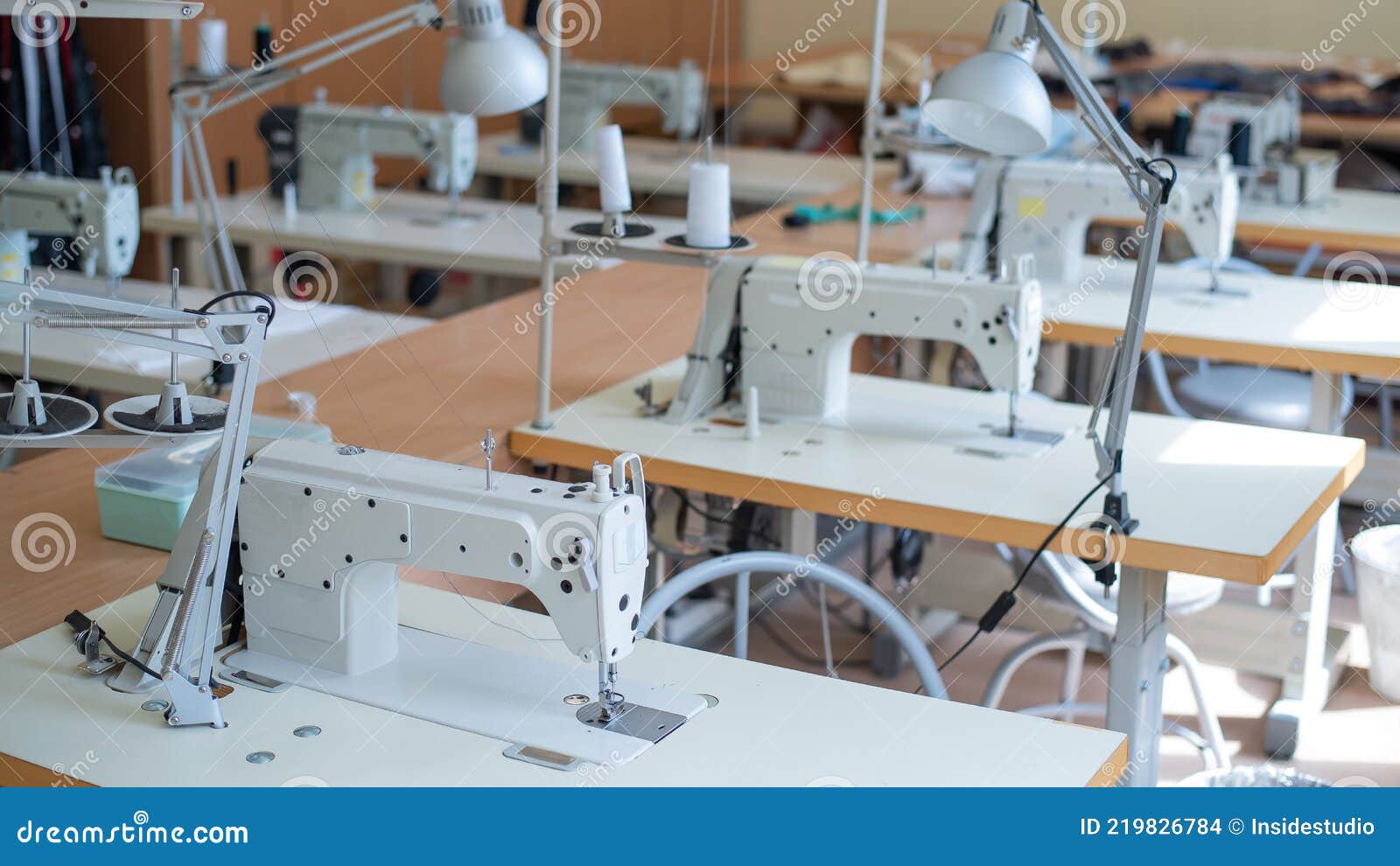 Working Environment Sewing Workshop. Tailoring Industry Stock Photo ...