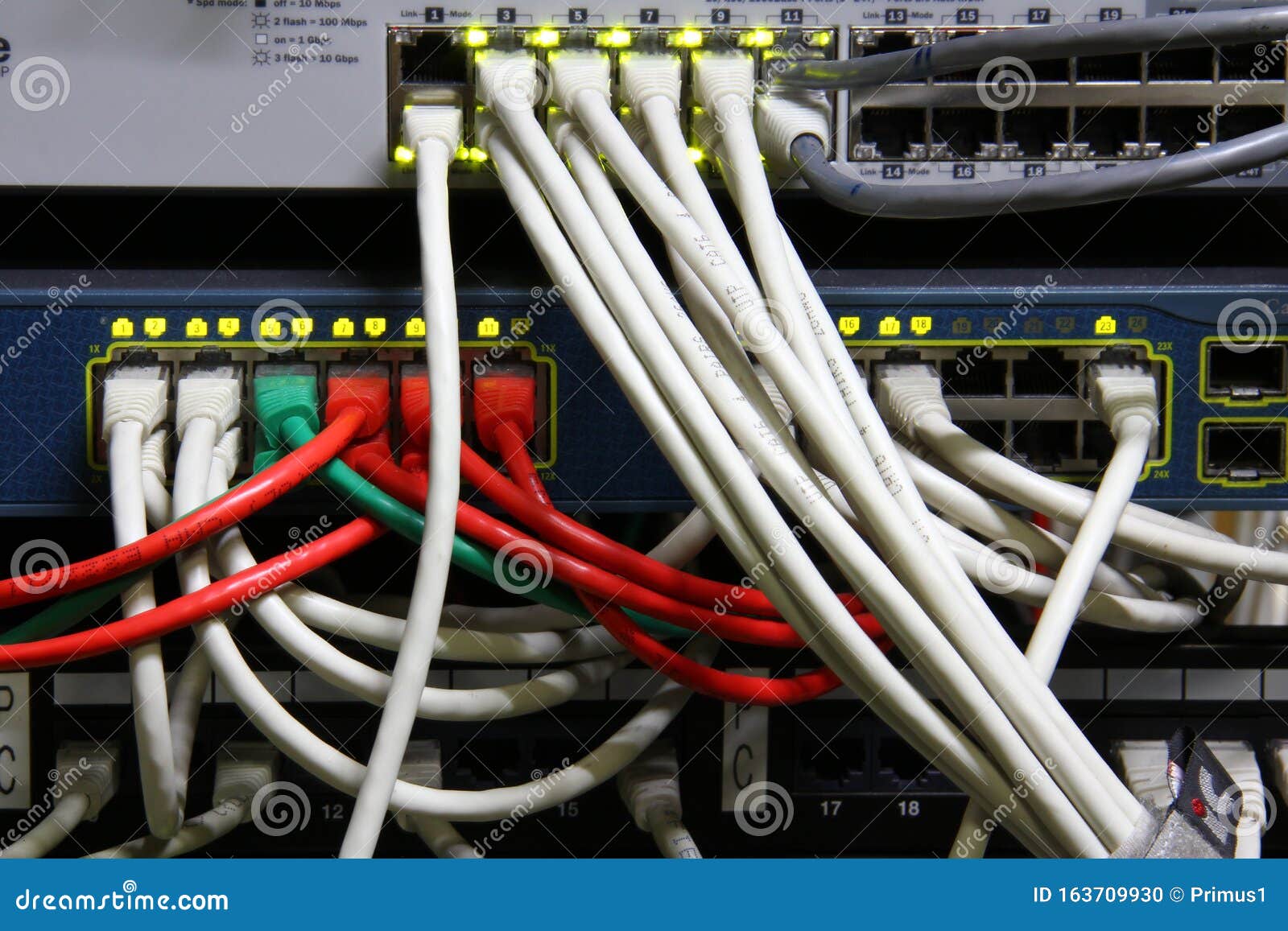 Working Ethernet Switch and Computer Stock Photo - Image of router ...