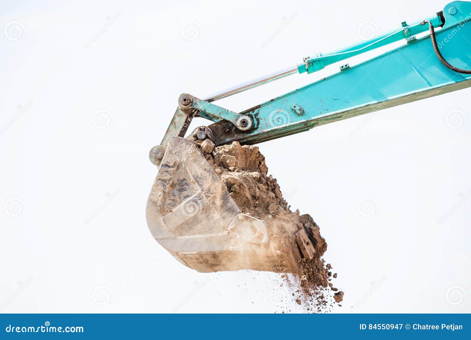 Working Excavator Tractor Digging a Trench. Stock Image - Image of ...