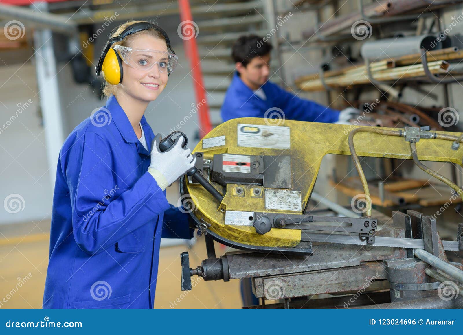 Working in a factory stock photo. Image of attractive - 123024696
