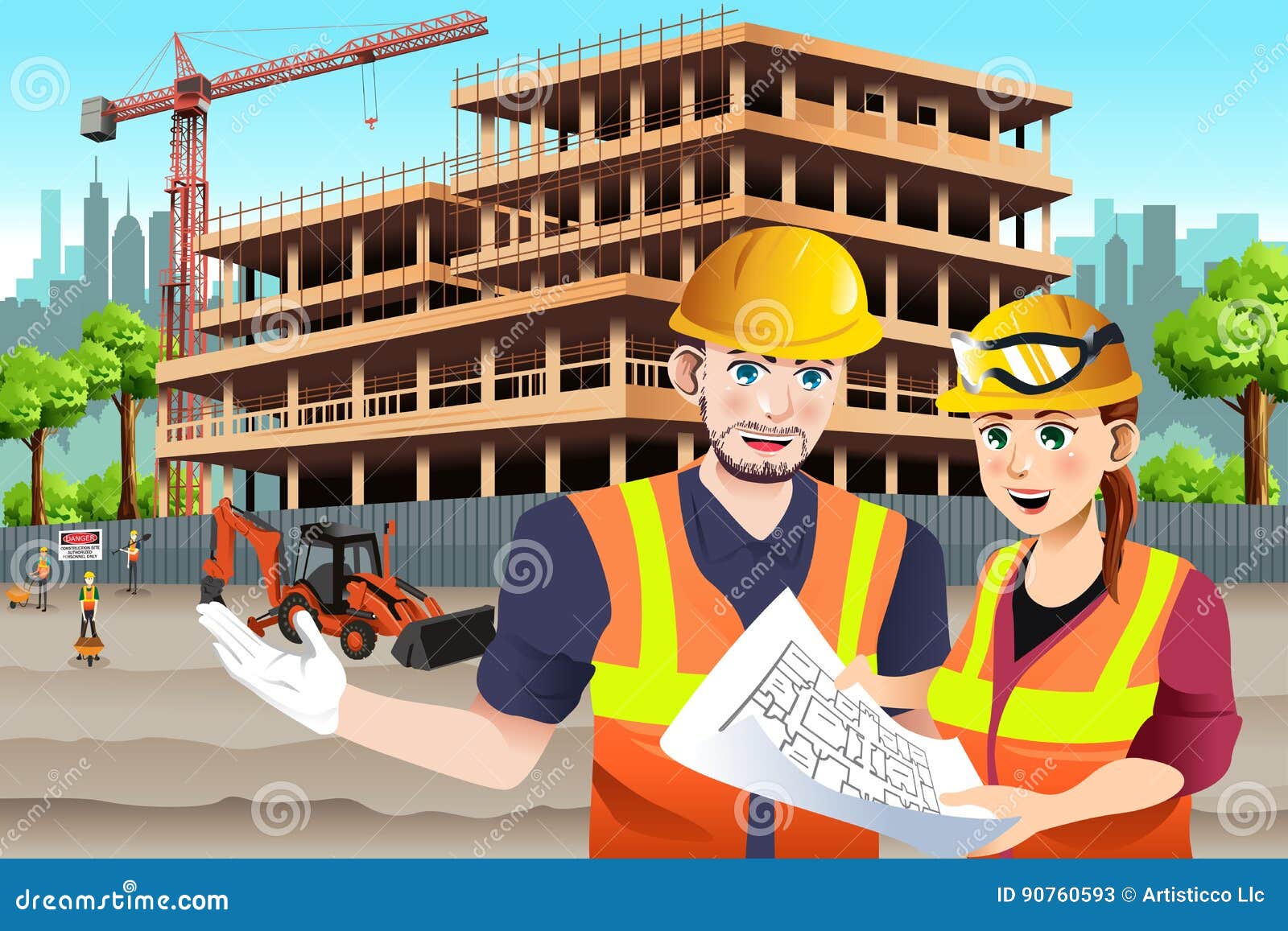 Working Female Construction Worker Stock Vector - Illustration of ...