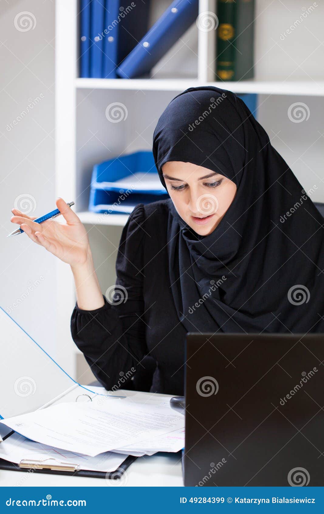 Working female muslim stock image. Image of islamic, religious - 49284399