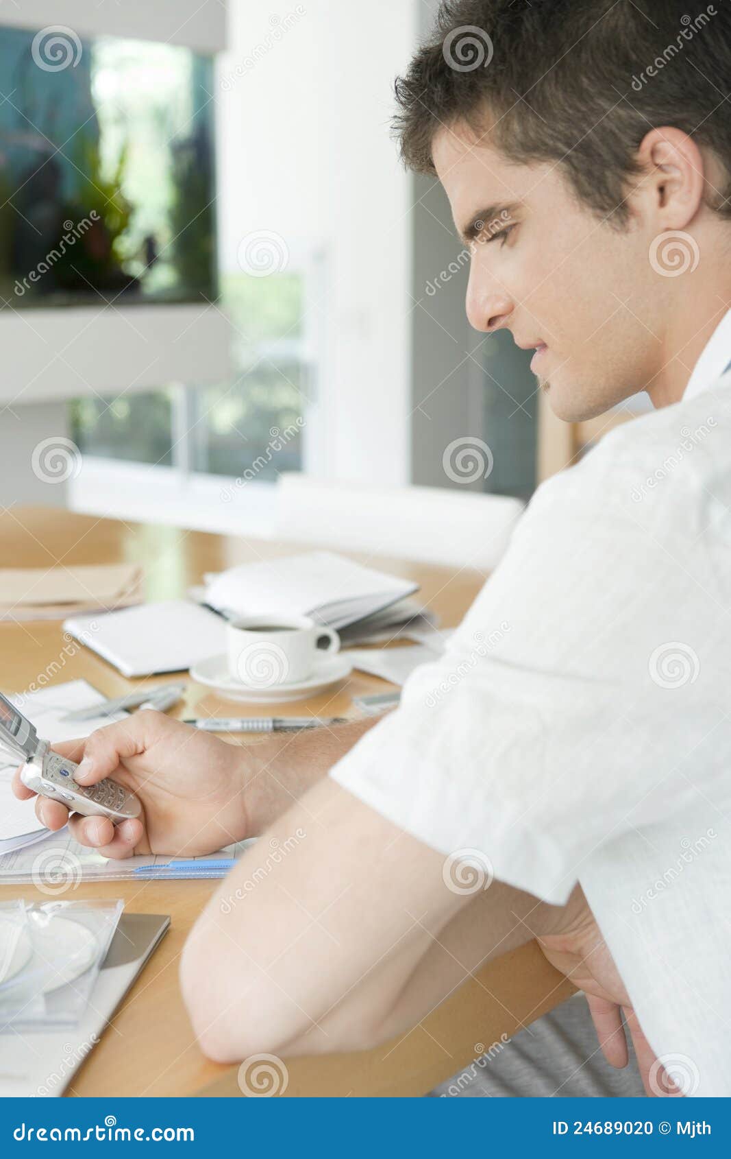 Working on Finances at Desk Stock Photo - Image of invoices, pens: 24689020