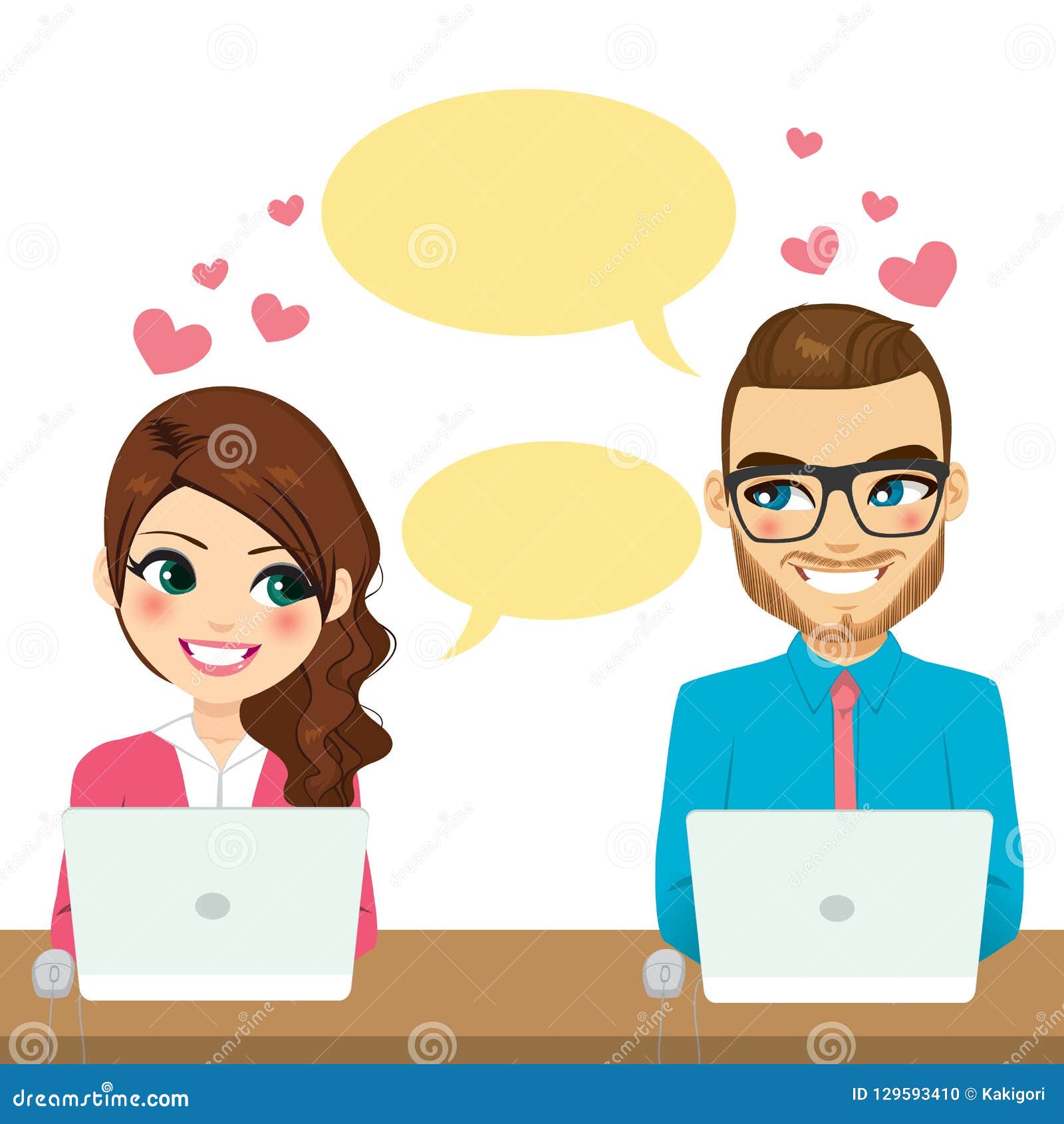 Working Flirting Couple stock vector. Illustration of occupation ...