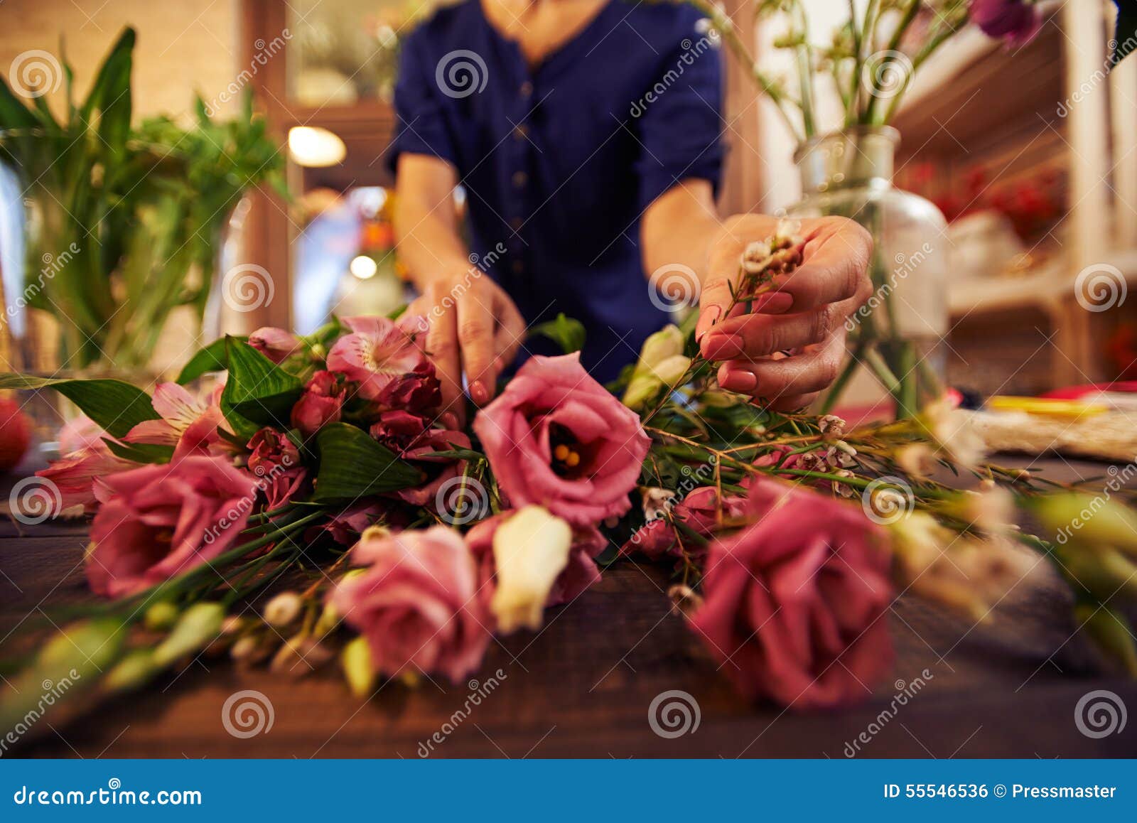 Working florist stock photo. Image of shop, hand, working - 55546536