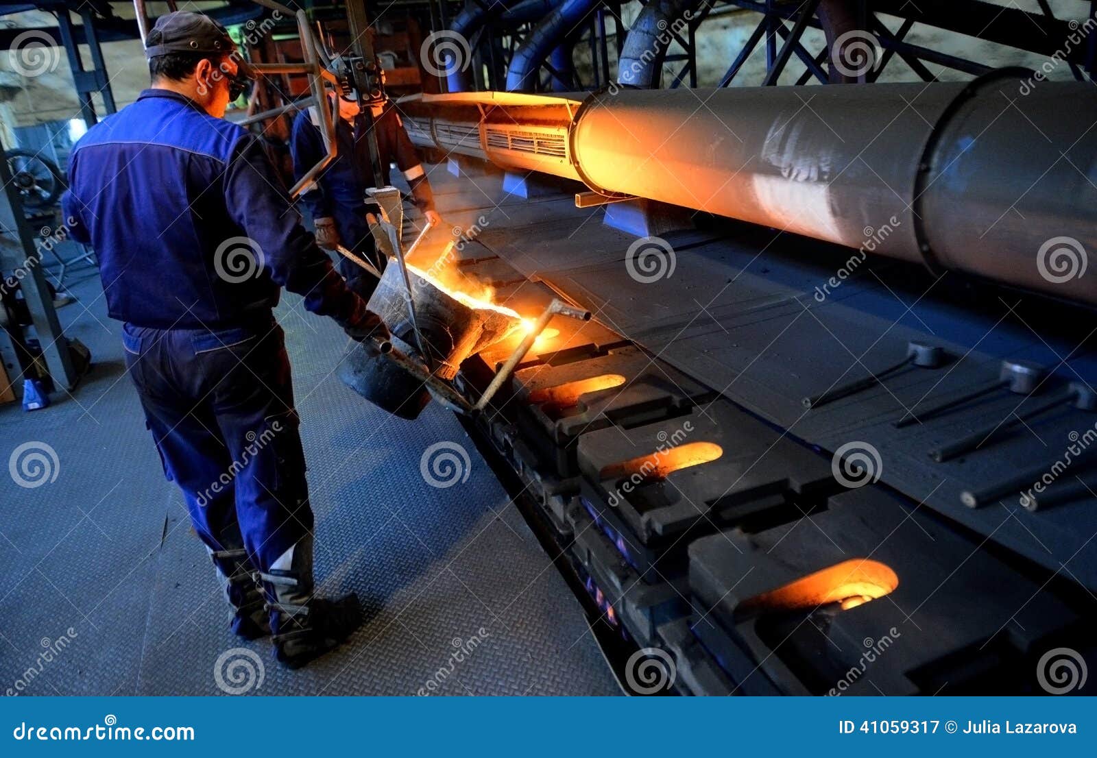 Man Working In The Foundry Hot Furnace Royalty-Free Stock Photography ...