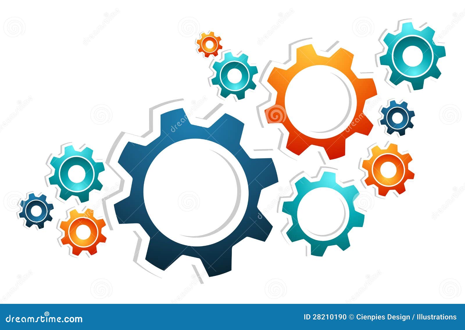 Working gears teamwork stock vector. Illustration of cogwheel - 28210190