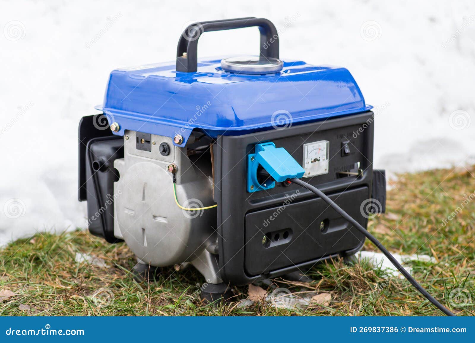 Working Generator Outdoors in Winter Stock Photo - Image of electricity ...