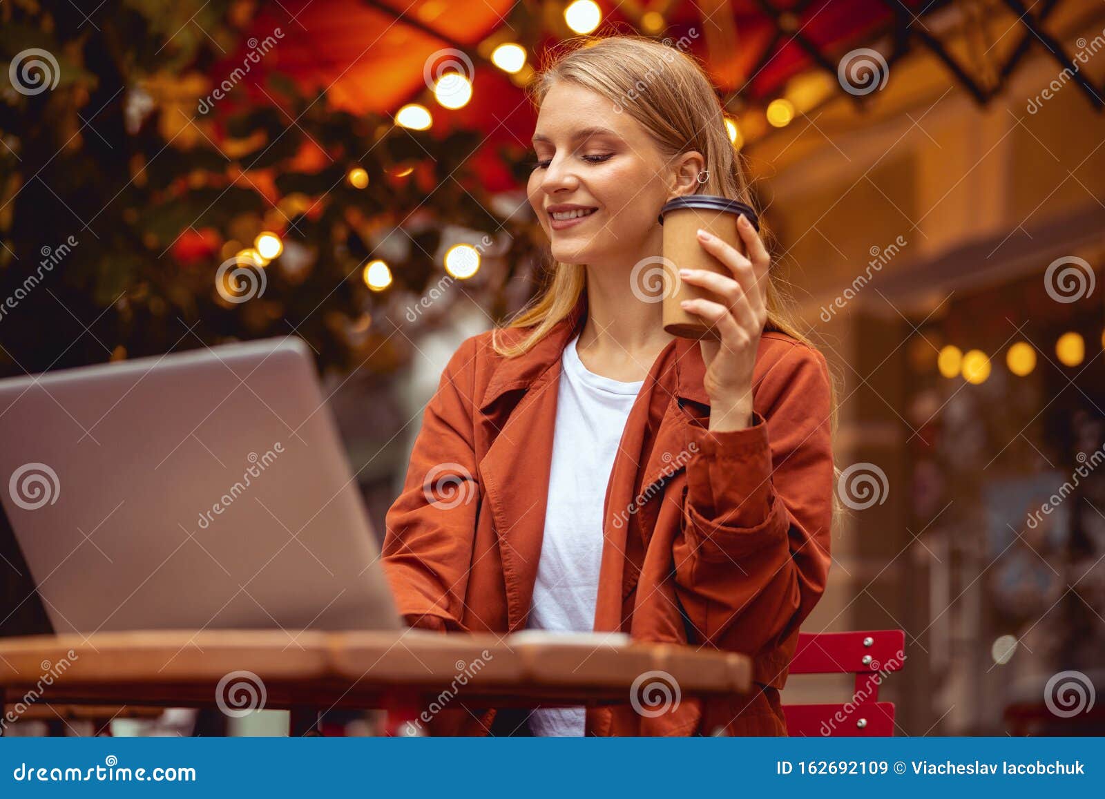Working Girl Looking at the Computer Screen Stock Image - Image of ...