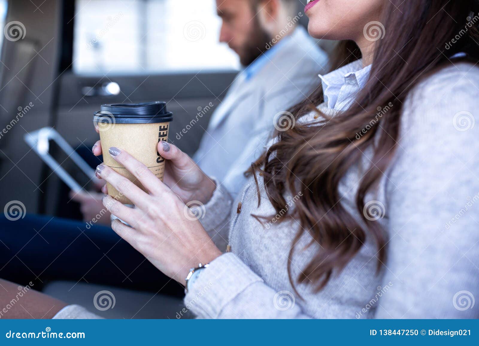 Working Girl Taking Coffee Break Stock Photo - Image of back, inside ...