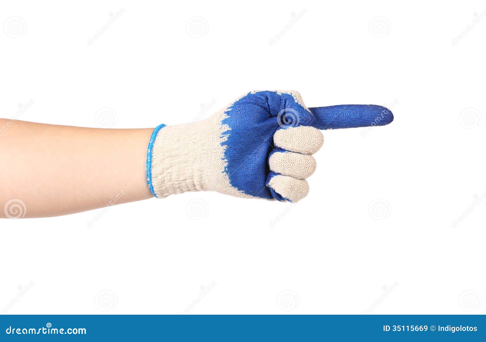 Working Gloves with Pointing Finger. Stock Image - Image of industry ...