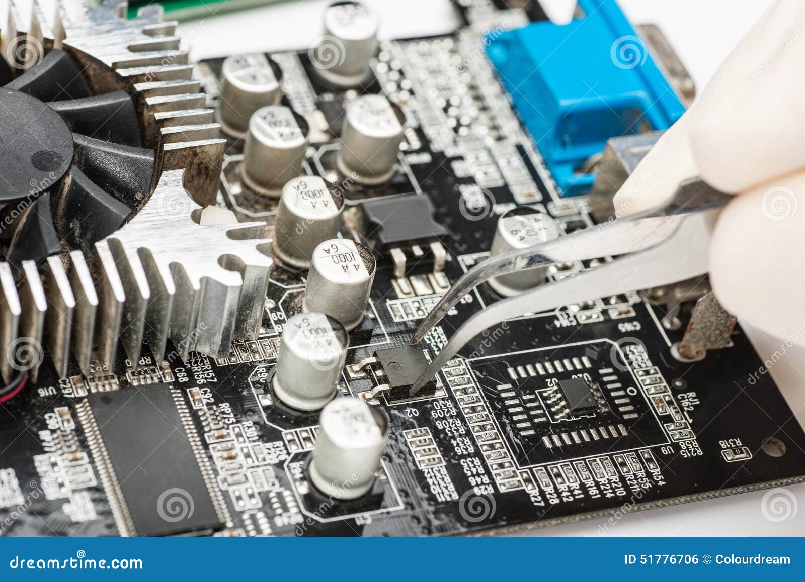 Working on the GPU stock photo. Image of high, board - 51776706