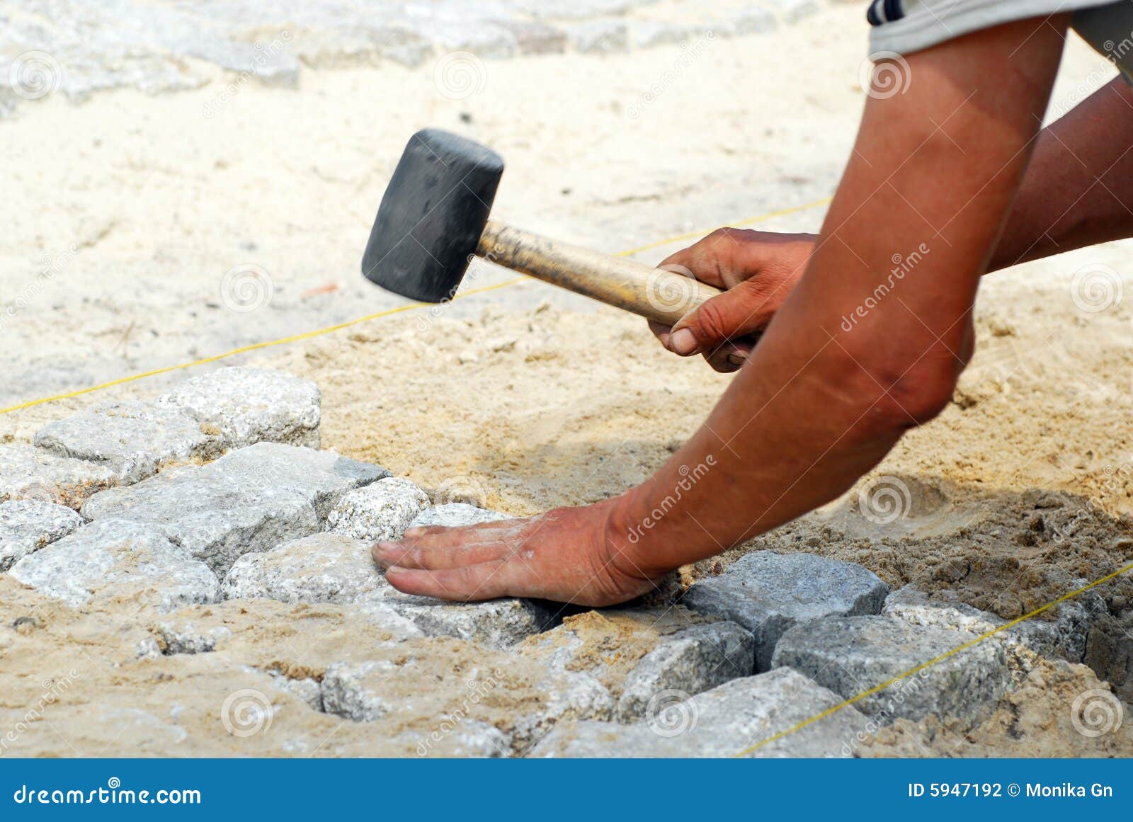 Working with the Granite Sett Stock Photo - Image of colonial ...