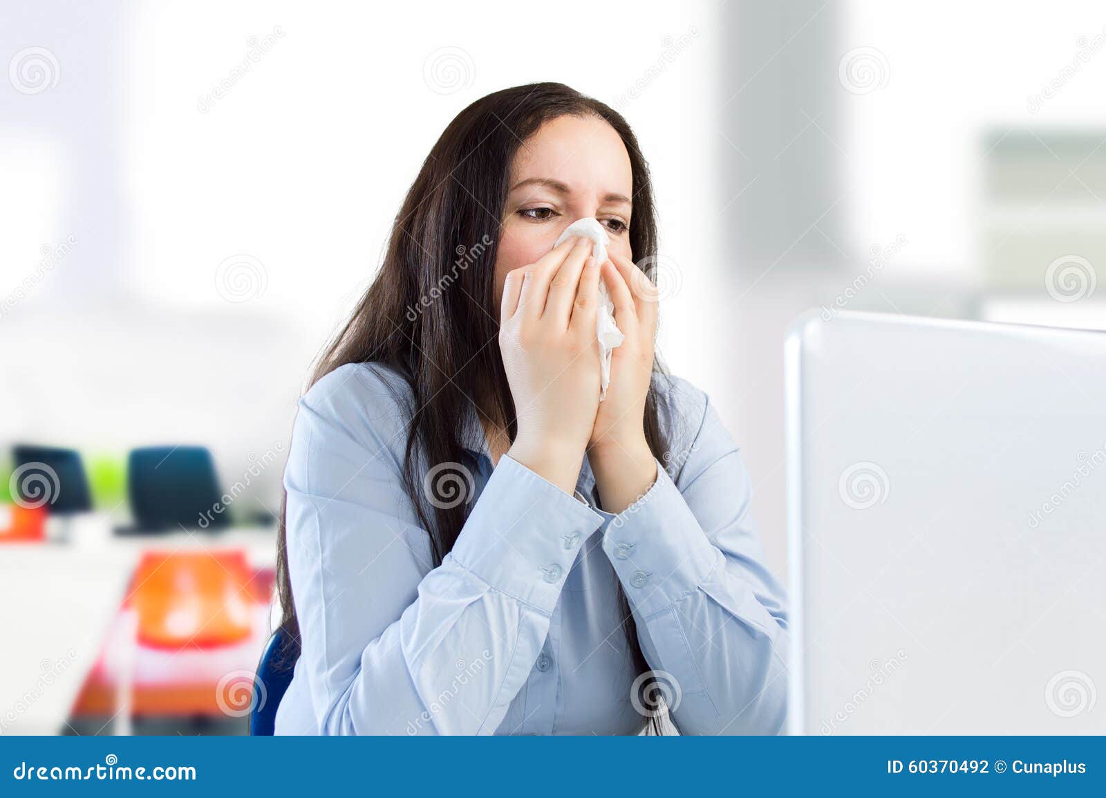 Working with a great cold stock photo. Image of influenza - 60370492