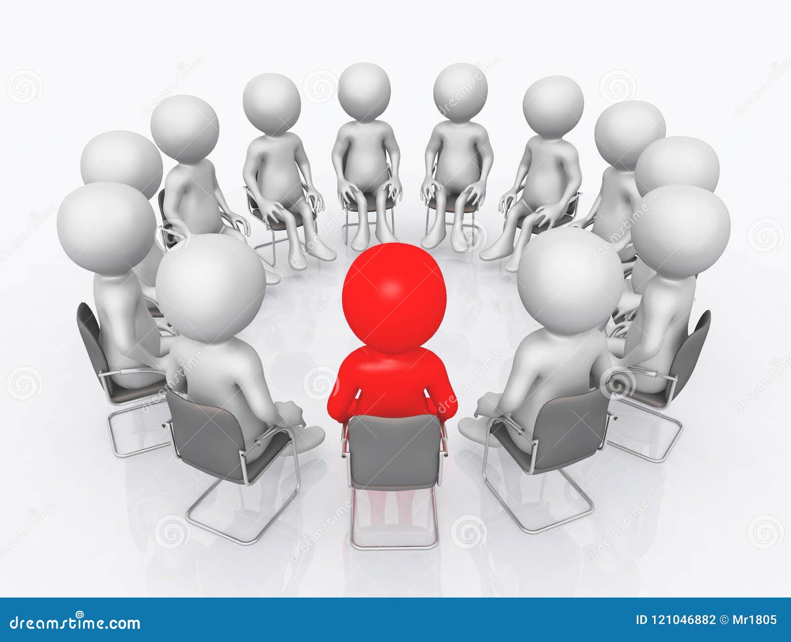 Working Group with 3D Figures Stock Illustration - Illustration of ...