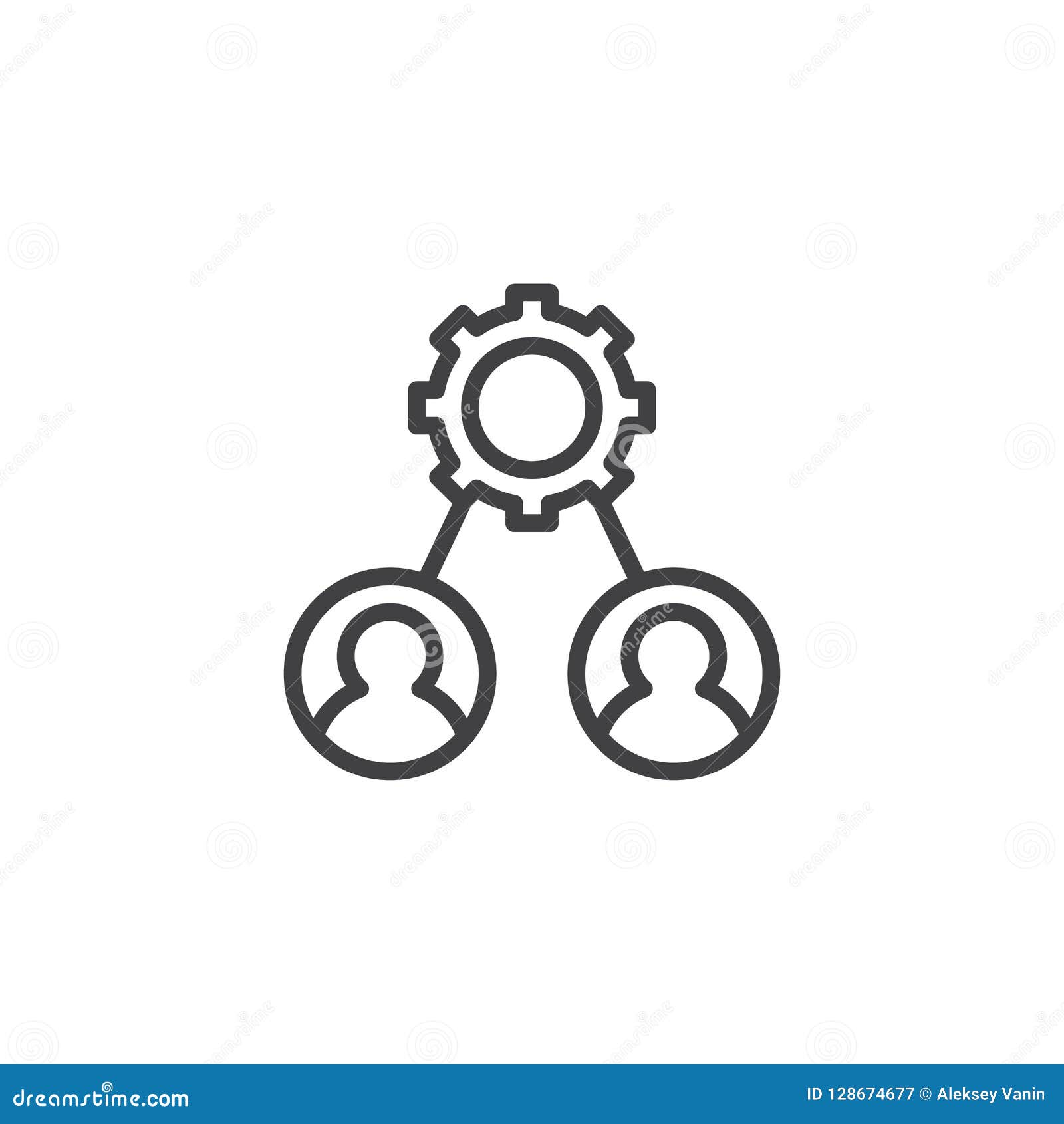 Working group outline icon stock vector. Illustration of pictogram ...