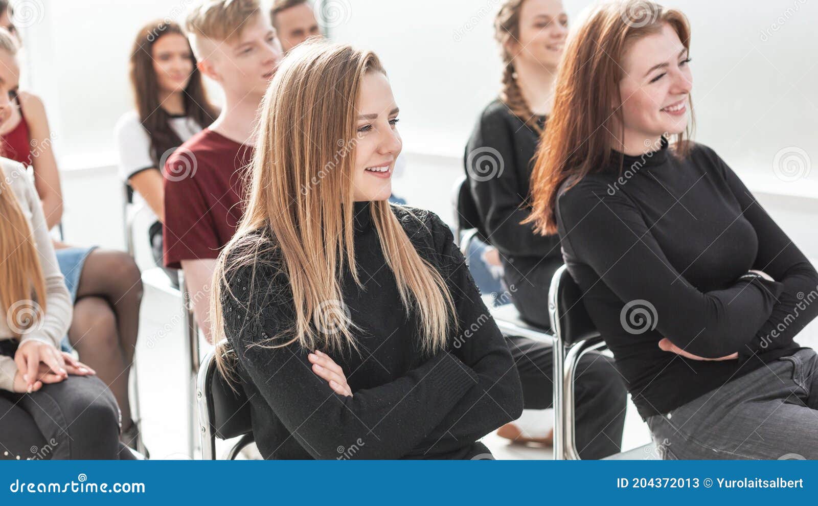 Working Group of Young Professionals Sitting in the Conference Stock ...