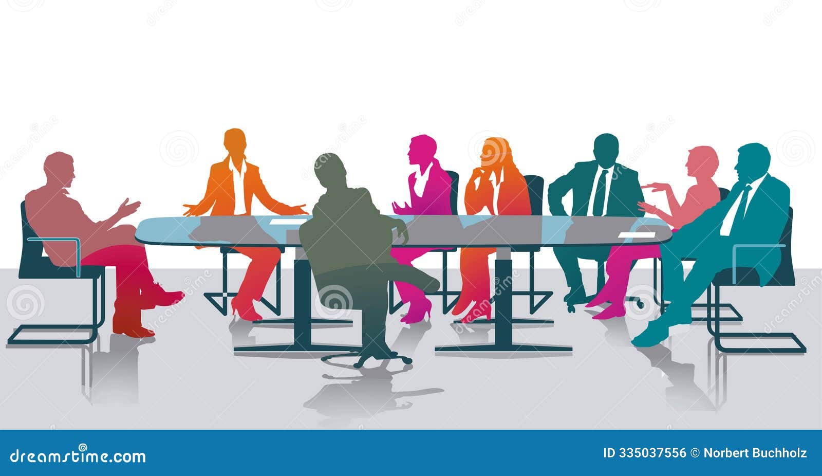 Working Groups of People at a Meeting. Illustration Stock Vector ...
