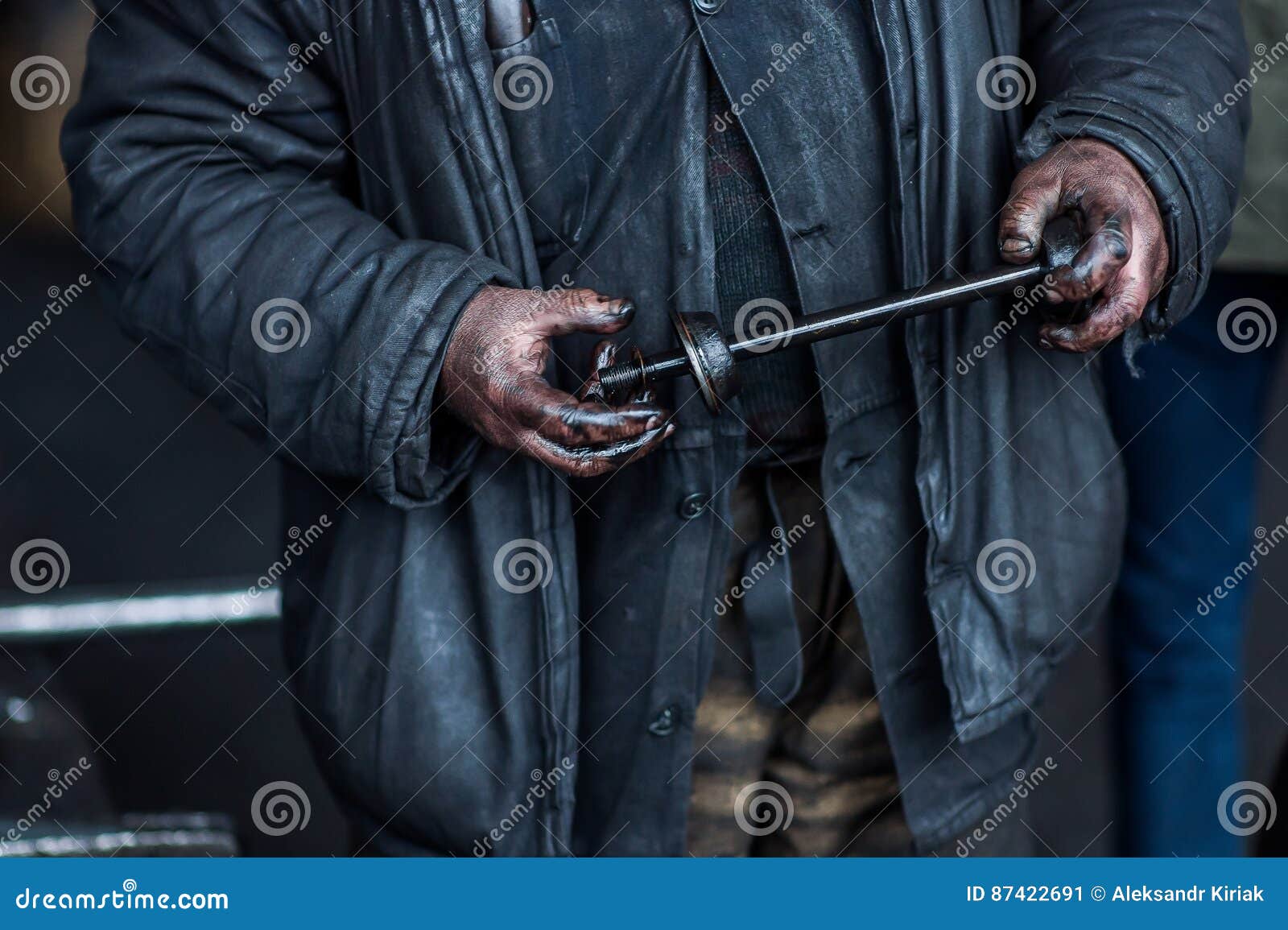 Working Hand in the Engine Oil with the Tools Stock Image - Image of ...