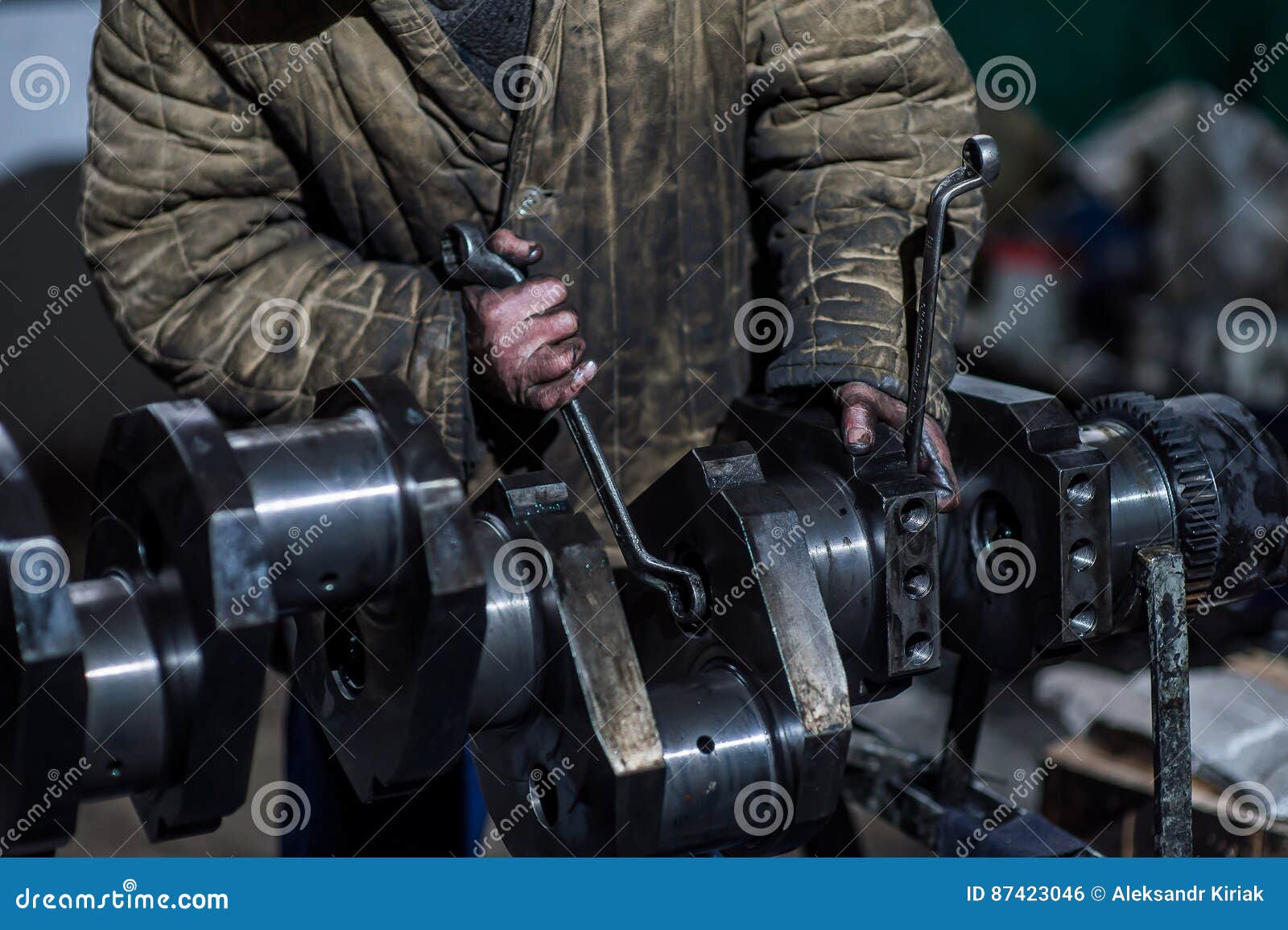 Working Hand in the Engine Oil with the Tools Stock Photo - Image of ...
