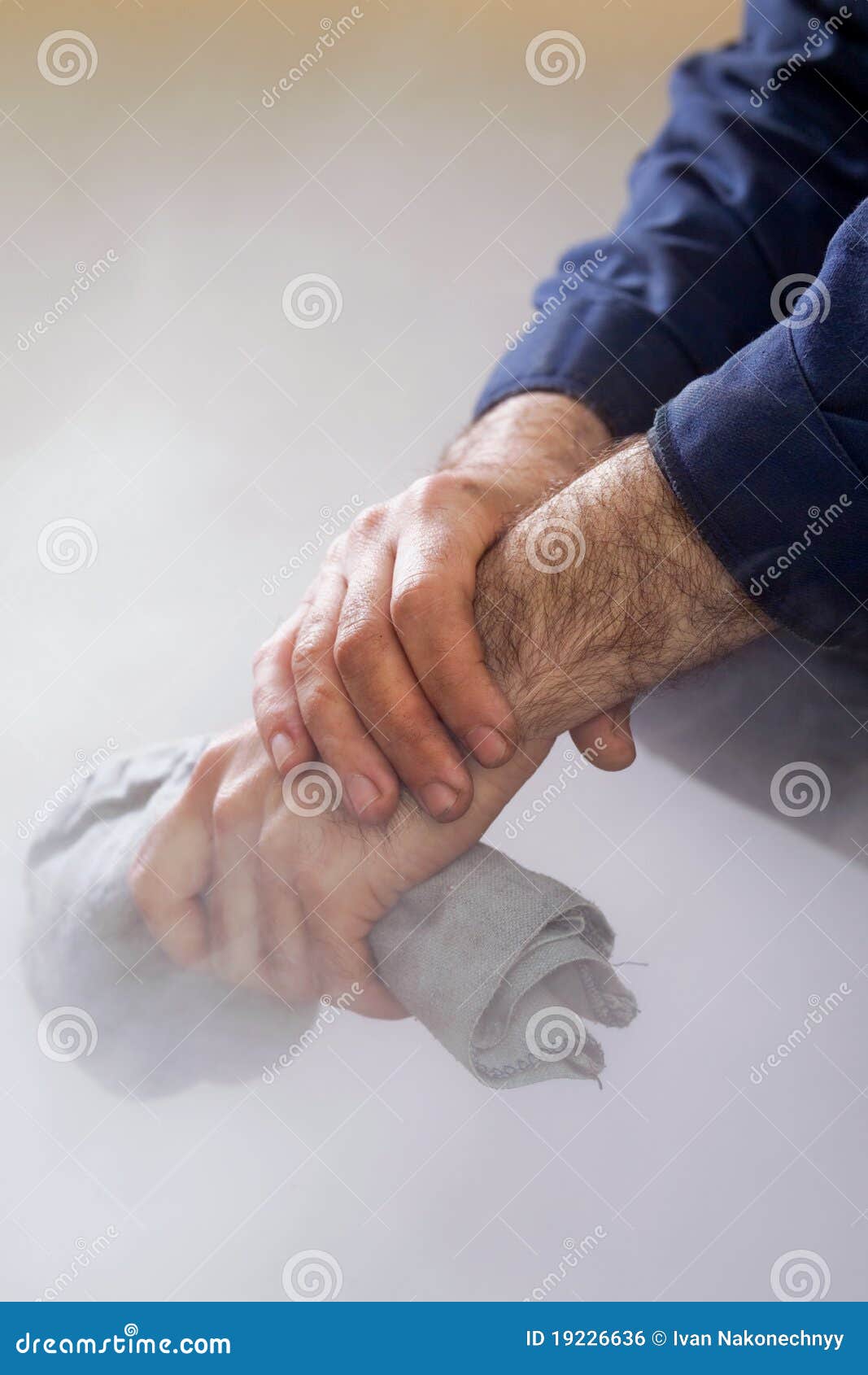 Working Hand that Holds the Cloth Stock Photo - Image of sleeves, nails ...
