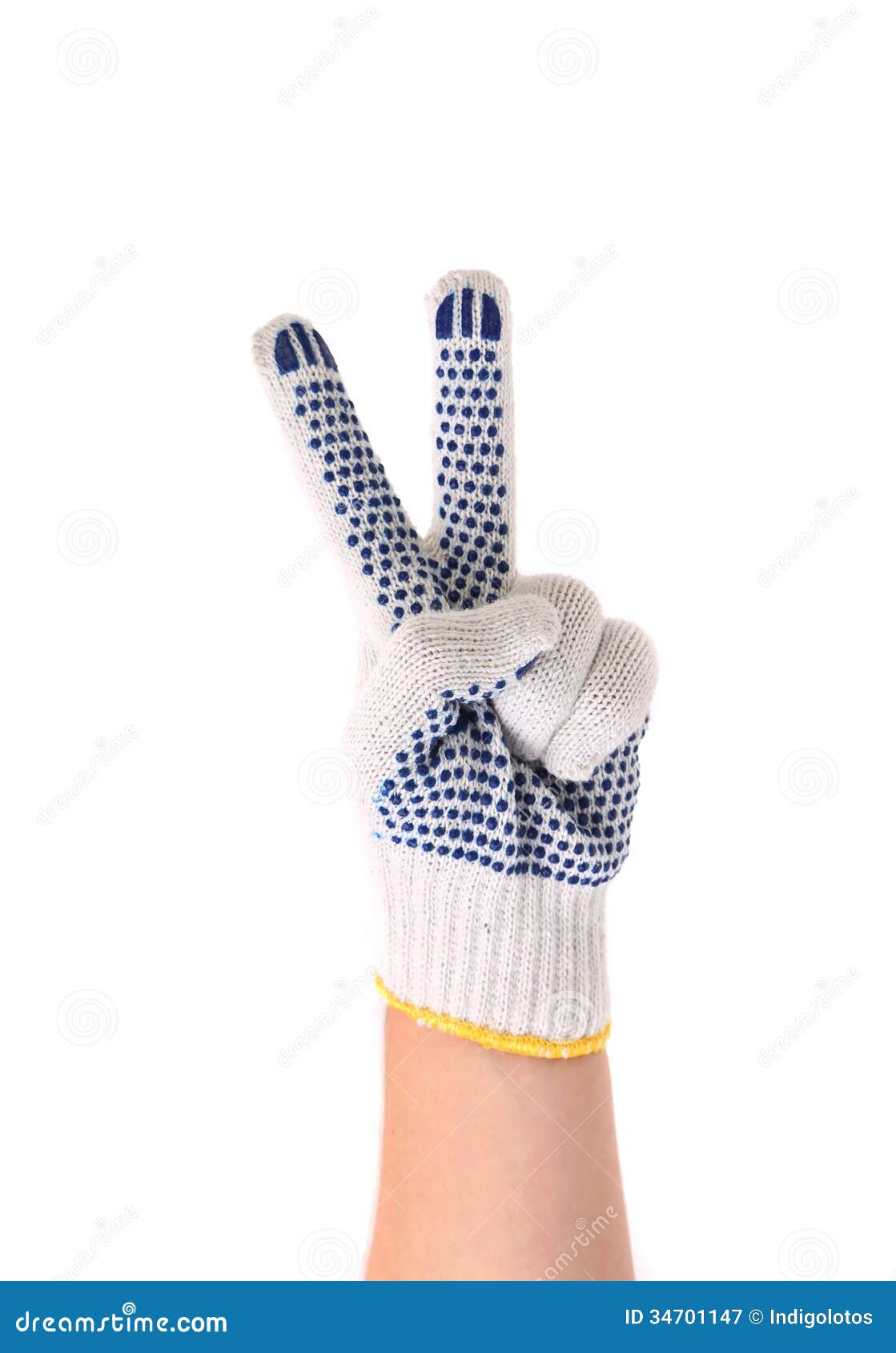 Working Hand Shows Symbol Victory. Stock Image - Image of home ...