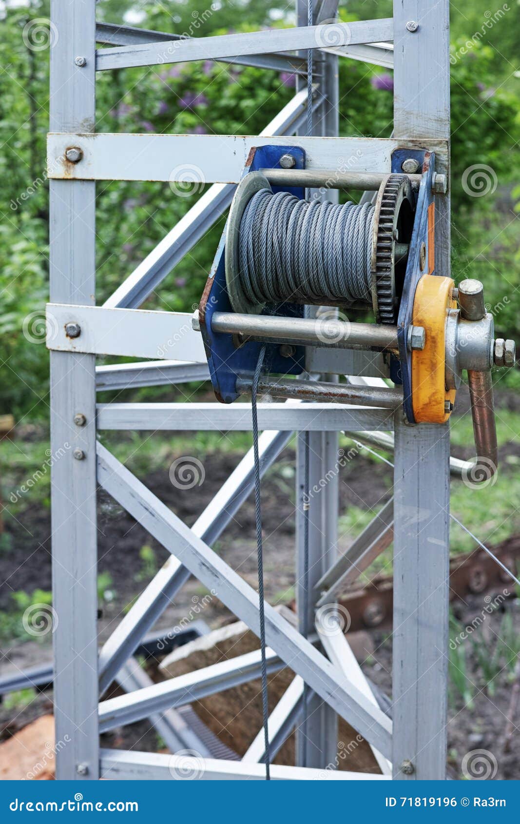 Working Hand Winch on the Mast Stock Photo - Image of power, chrome ...