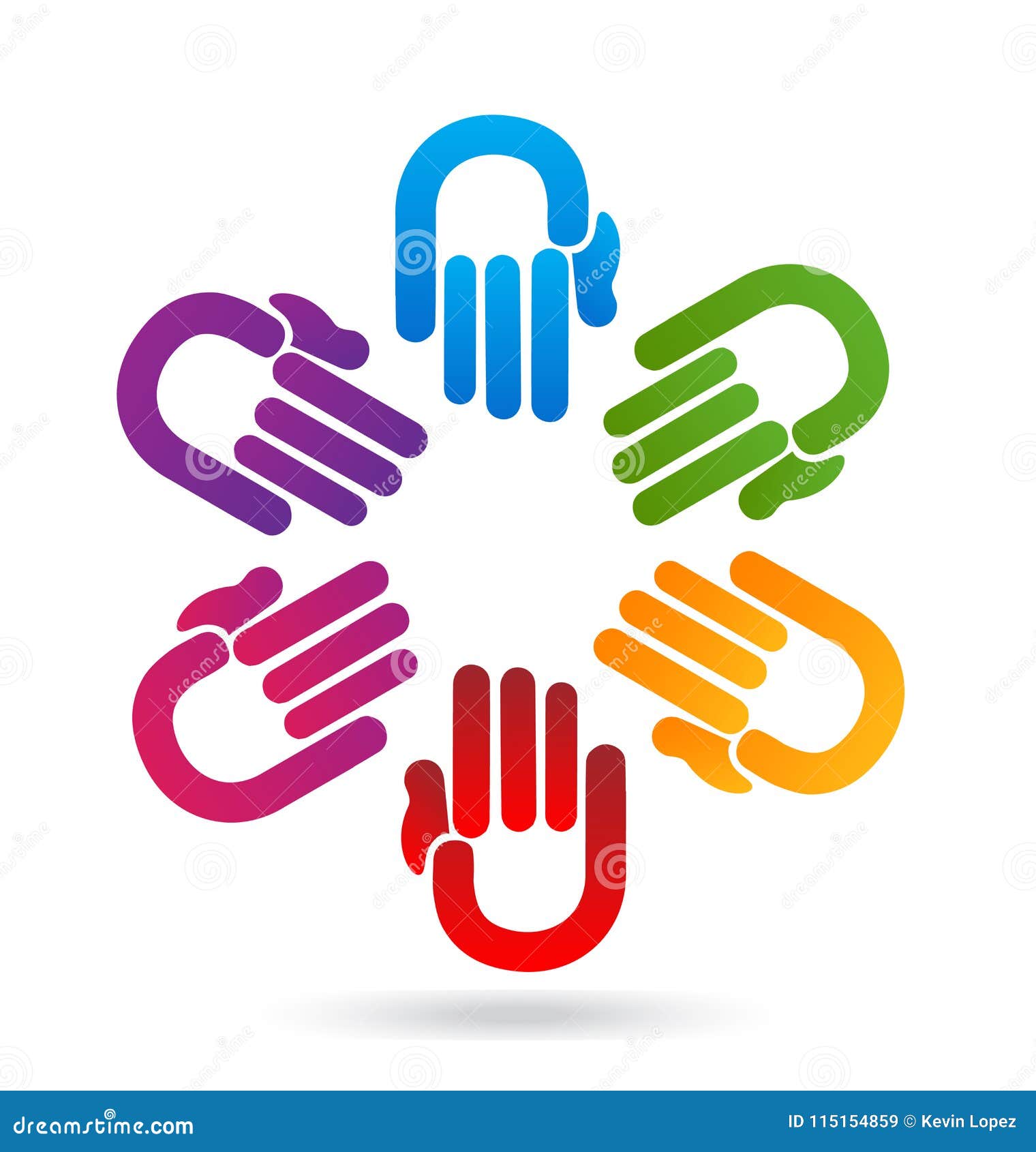 Working Hands in a Group, Charity Vector Logo Stock Vector ...