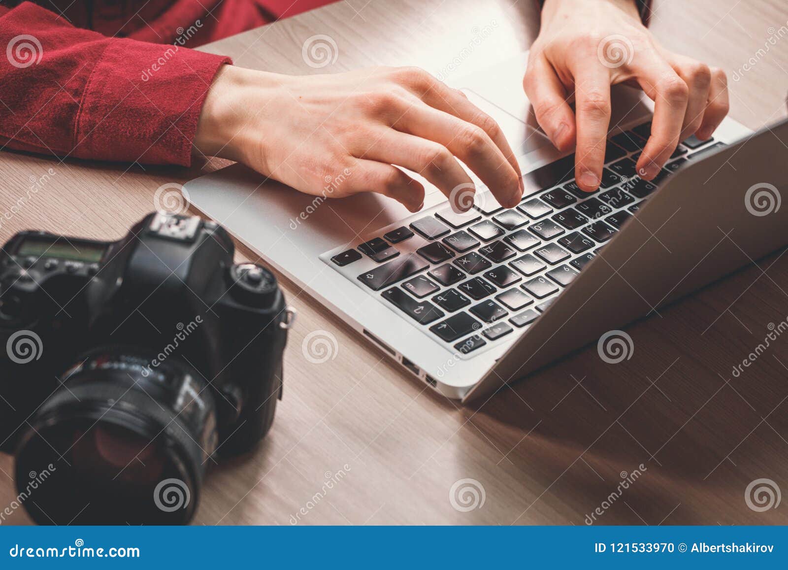 Working Hands with Notebook. Close-up Cropped Image Stock Photo - Image ...