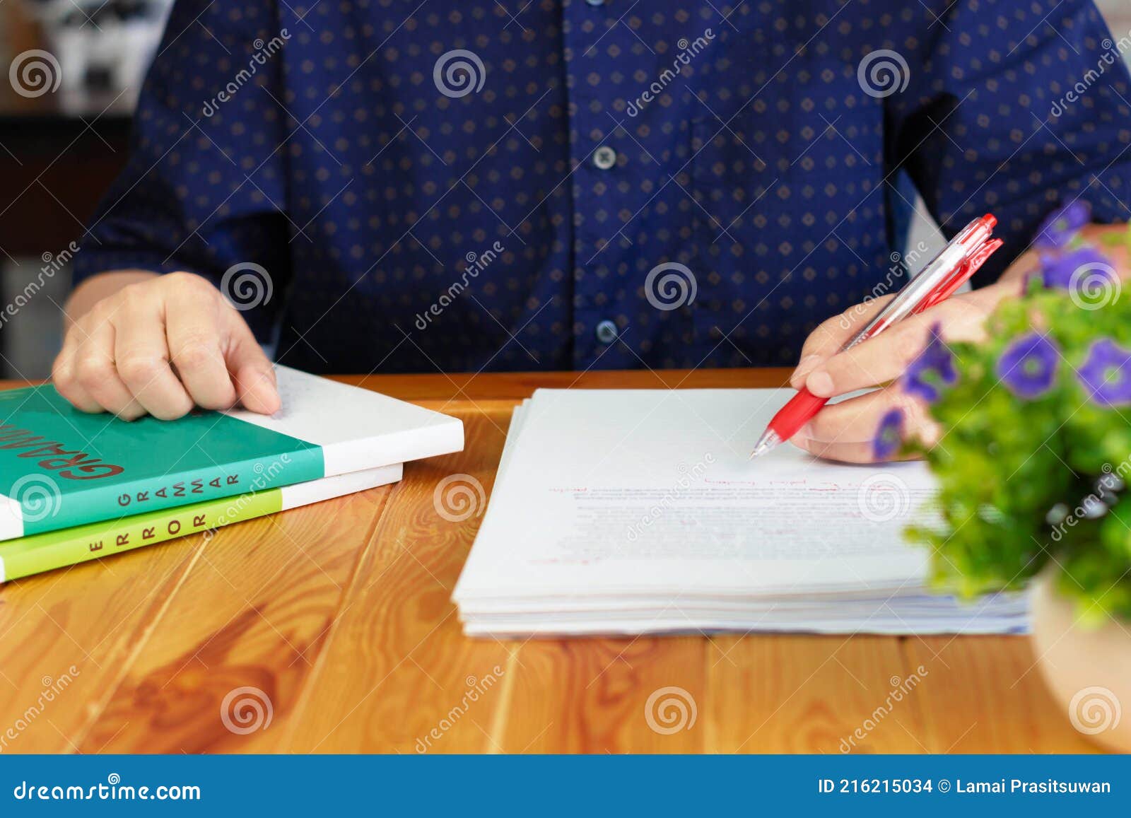 Working Hands on Paperwork with Books Stock Photo - Image of editor ...