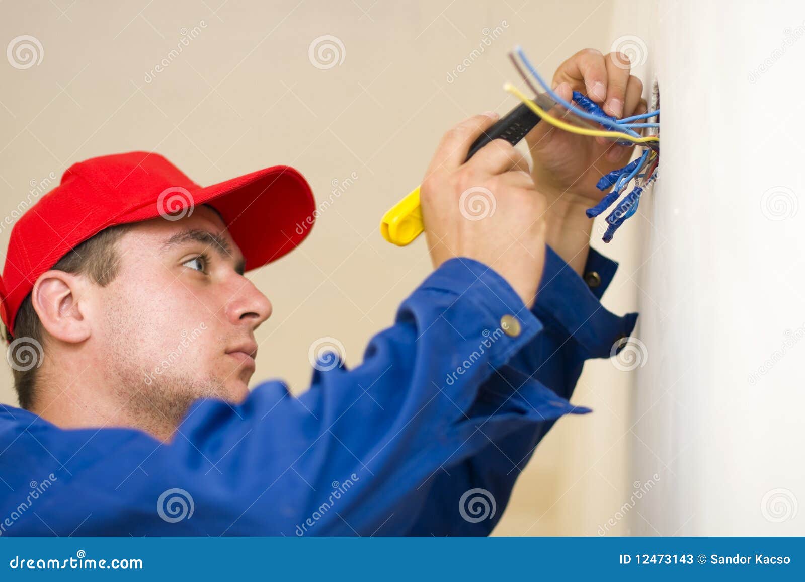 Working handyman stock image. Image of profession, person - 12473143