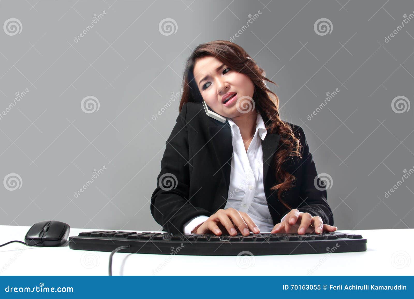 Working computer stock image. Image of assignment, businesswoman - 70163055