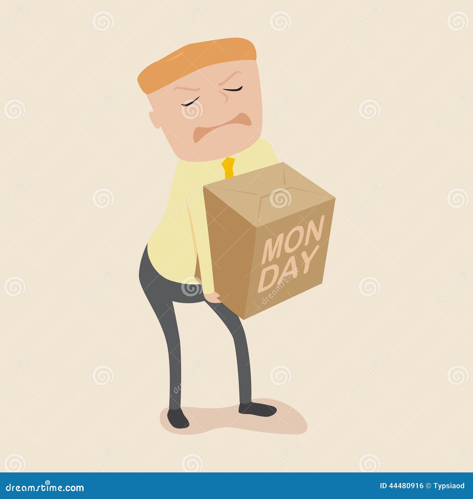 Working Monday. stock vector. Illustration of busy, character - 44480916