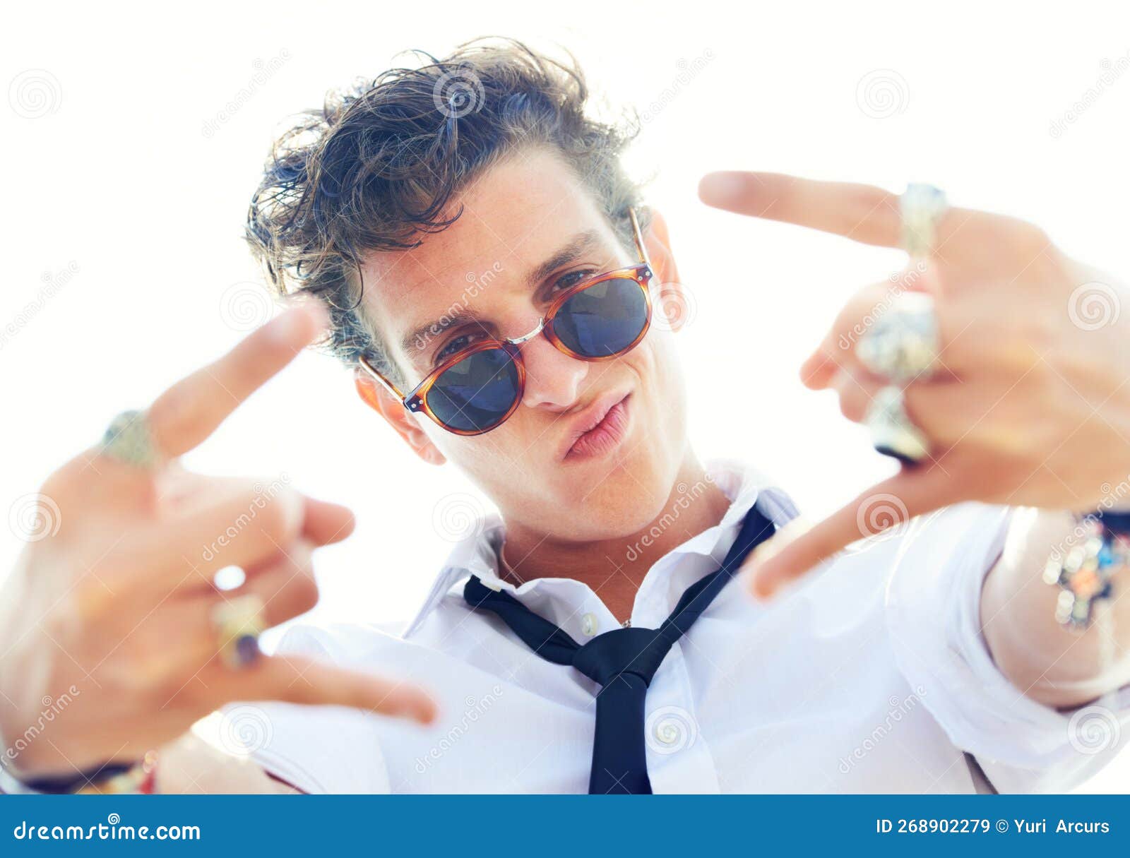 Working Hard To Be Cool. Low Angle Portrait of a Stylish Young Man ...